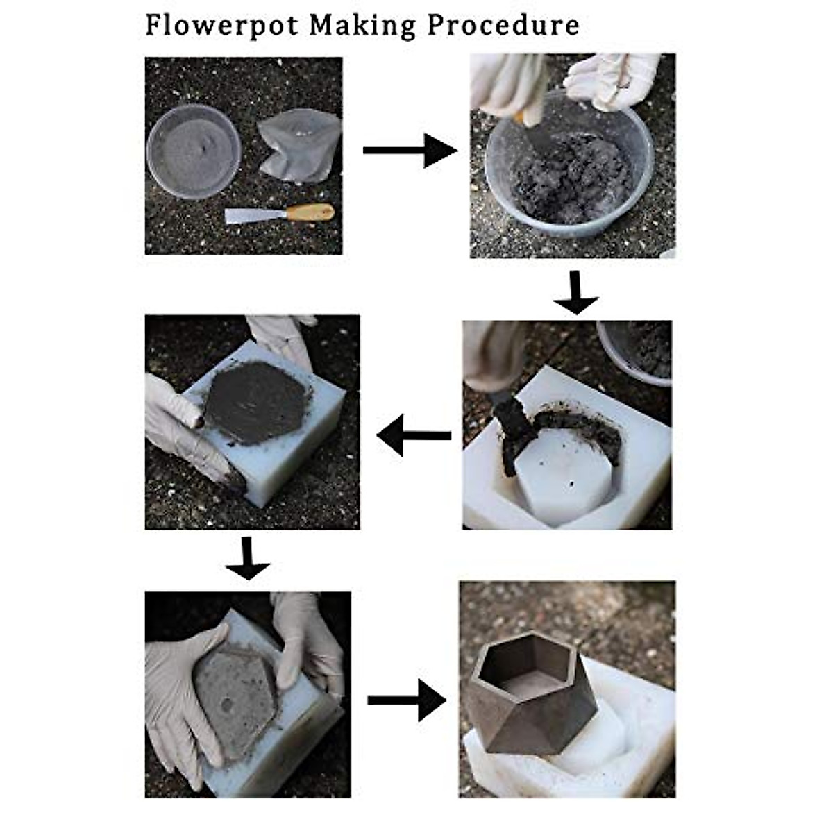 Nicole Silicone Planter Mold Large Concrete for Succulent Plants Handmade Geometry Craft Garden Bonsai Decorating Tools