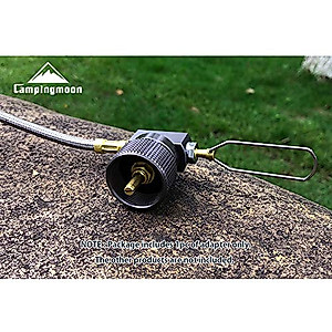 CAMPINGMOON 2pcs Set Camping Grill Gas Stove Adapter, Input: 16oz/1Lb Small Propane Canister, Output: EN417 Lindal Valve Z22-2p