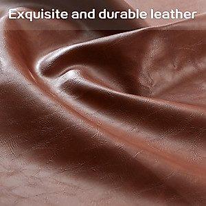 WILLOVE 79'' Faux Leather Sofa, Classic 3 Seater Leather Couch with Rolled Arm and Nailhead Trim, Mid-Century Modern Couch for Living Room, Apartment, Easy to Install, Tan Brown