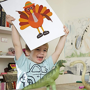 Lulu Home Thanksgiving Game, 20 Sheets Thanksgiving Make-A-Turkey Stickers, Kids DIY Turkey Sticker Craft for Fall Party, Thanksgiving Day, Family Gethering and Class Game