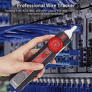 NOYAFA Network Cable Tester with Mapping and VFL Function, RJ11 RJ45 Ethernet Cable Tester POE Tester Cable Toner, Rechargeable Anti-Interference Network Tester for Telephone LAN Coax Cable