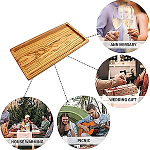 Ottoman Tray, Ideaolives Meat and Cheese Board - Olive Wood Cheese Trays Platter 15"X7.2", 100% Natural Handmade Snack Board Charcuterie Gift Serving Tray