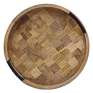 Gourmet Basics by Mikasa Avery Mango Wood Lazy Susan Serving Tray, 14 Inch, Brown