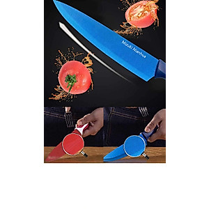 Mizuki Nianhua Knife Set,Blue Kitchen Knife Chef Set, Kitchen Knife Set Stainless Steel, Kitchen Knife Set Dishwasher Safe with Sheathes