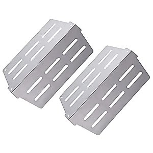GasSaf Heat Deflector Replacement for Weber 65505 7622,Genesis 300 Series(2011 & Newer) E-310 E-320 E-330 S-310 S-320 S-330 with Front-Mounted Control, Replace for Weber 62756(2PCS,13 1/4” x 8 3/4")