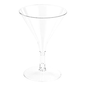 2 Ounce Mini Martini Glasses, 100 Disposable Plastic Martini Glasses - Recyclable, Crack Reistant, Clear Plastic Small Martini Glasses, For Parties or Weddings - Restaurantware