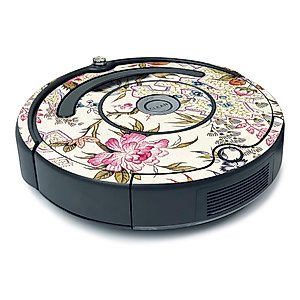 MightySkins Skin for iRobot Roomba 675 Minimal Coverage - Floral Design | Protective, Durable, and Unique Vinyl Decal wrap cover | Easy To Apply, Remove, and Change Styles | Made in the USA (IRRO675MIN-Floral Design)