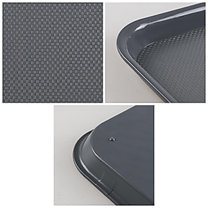 Easymanie Plastic Serving Trays, Grey Food Service Trays, 6 Packs