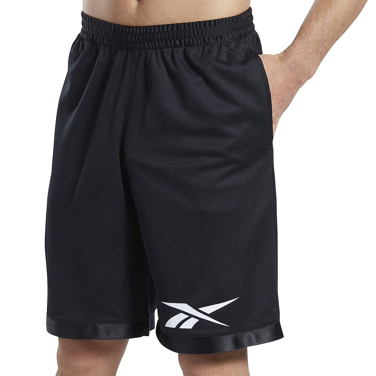 Reebok Men's Standard Basketball Mesh Shorts, Black, XL