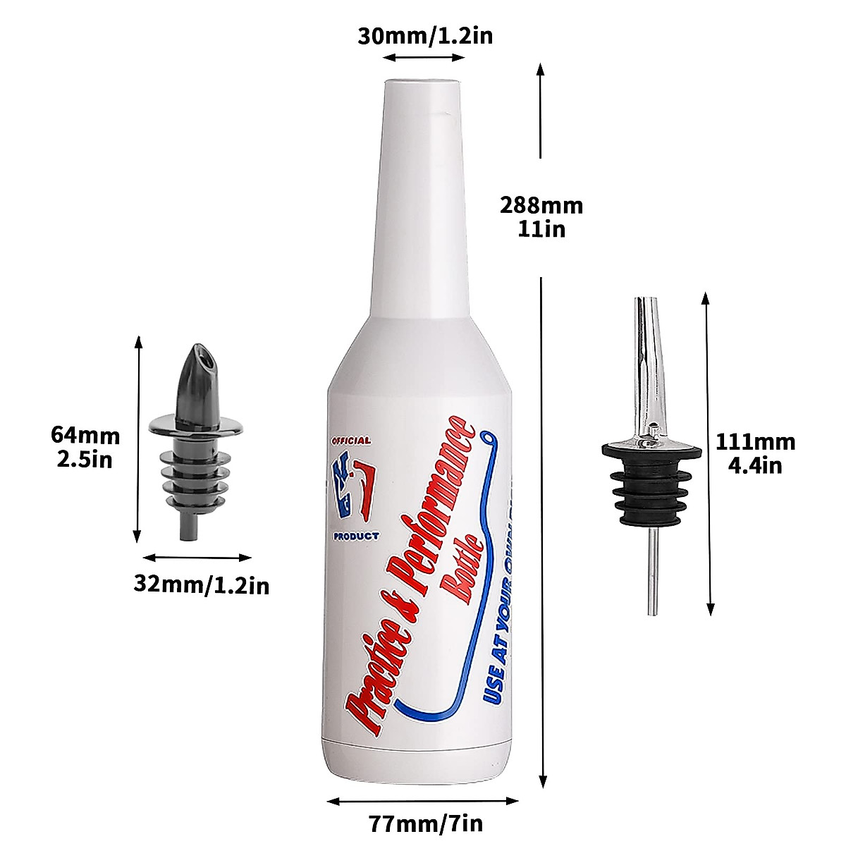 1pcs Flair Bottle Practice Bartender Practice Bottles 25oz/750ml White Flair Bartending kit Performance Training Bar Liquor Bottles White Decorative Bottles for Bar Pub Wine Cocktail Shaker