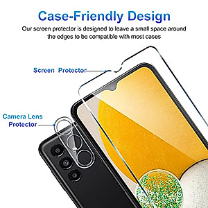 TQLGY 3 Pack Screen Protector for Samsung Galaxy A13 5G / 4G / LTE with 3 Pack Camera Lens Protector, Tempered Glass Film, 9H Hardness - HD - Bubble Free - Anti-Scratch - Easy Installation