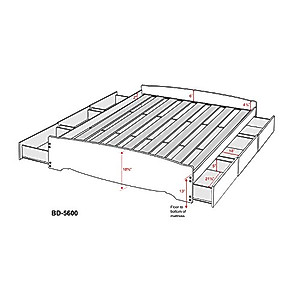 Prepac Full Mate's Platform Storage Bed with 6 Drawers, Espresso