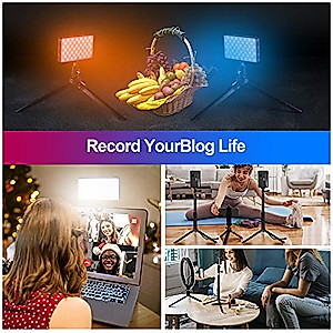 RGB Video Light Portable LED Camera Light Panel 360° Full Color LED Camera Light CRI95+ Dimmable 2500K-9000K, 3100mAh Rechargeable LED DSLR Lighting for Photography, Video Conference, YouTube, TikTok