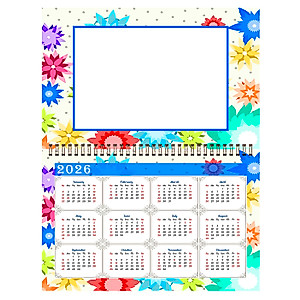 2025 Photo Frame Wall Spiral-bound Calendar (Add Your Own Photos) - 12 Months Desktop/Wall Calendar/Planner - (Geometrics Edition #001)
