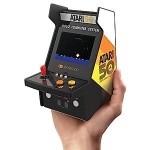 My Arcade Atari Micro Player Pro: 100 Arcade Classics Games, 6.75" Portable Mini Arcade Machine, Playable Video Game Collectible