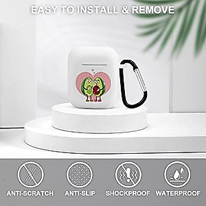 Avocado Family Pregnancy Silicone AirPods Case Protective Cover Compatible with AirPods 2 & 1 with Keychain