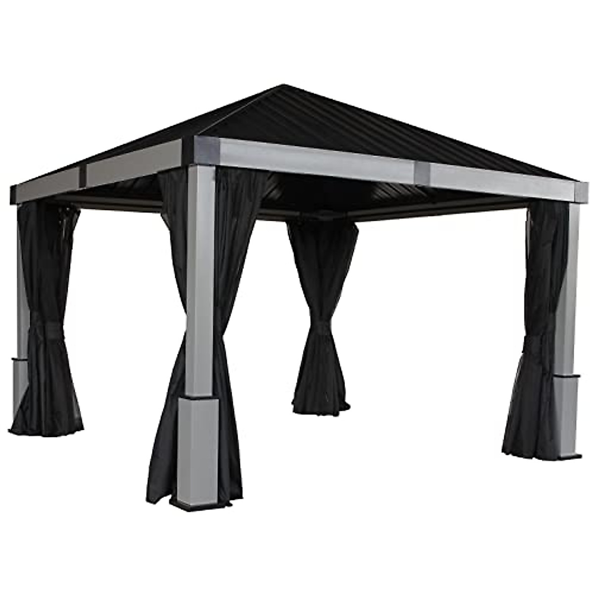 Sojag Outdoor 12' x 12' Lena Hardtop Gazebo Heavy Duty Aluminum Outdoor Sun Shelter, Anthracite
