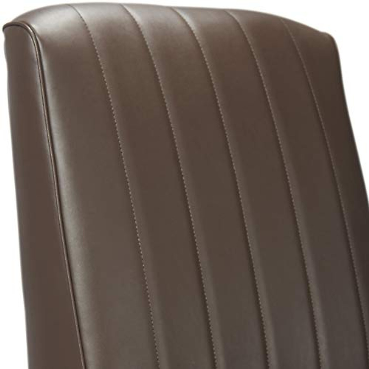 La-Z-Boy Bennett Modern Executive Lumbar Support, Rich Wood Inlay, High-Back Ergonomic Office Chair, Bonded Leather, Brown 26D x 26.25W x 39.75H in