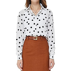 Beninos Women's Casual Blouses Long Sleeve Button Down Shirt (206388, M)
