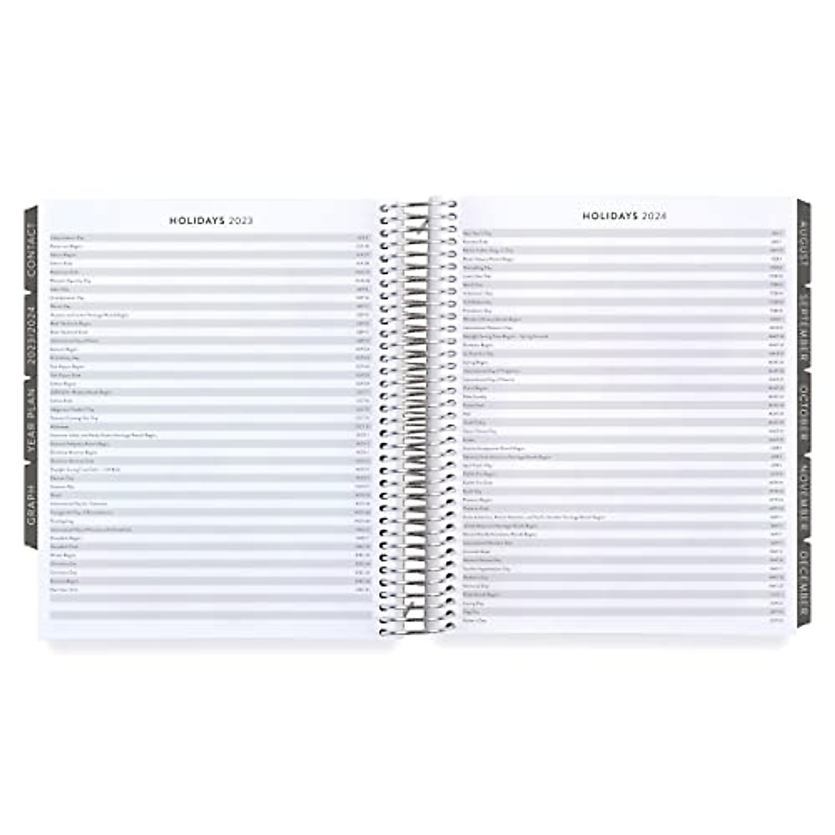 Erin Condren 7" x 9" Platinum Coiled Focused Teacher Lesson Planner (August 2023 - July 2024) - Quartz Grid Vegan Leather Cover - 80 Lb. Thick Mohawk Paper, 12 Month Calendar