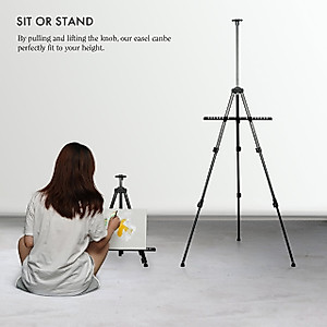 Artify 67 Inches Double Tier Easel Stand, Adjustable Height from 22-67”, 3 in 1, for Painting and Display with a Carrying Bag, 1PACK