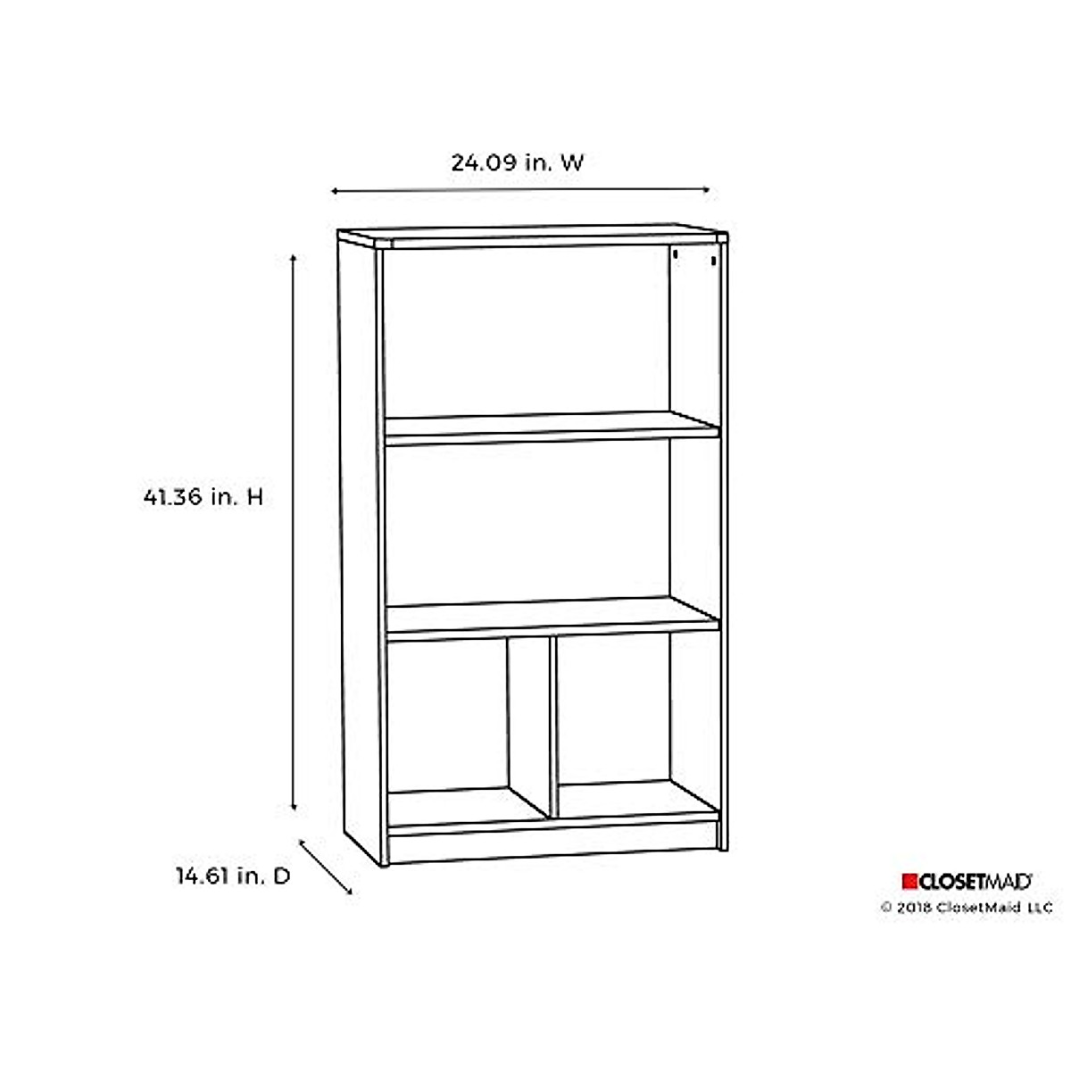 ClosetMaid 1497 KidSpace 3-Tier Vertical Storage Shelf, White
