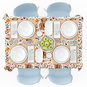 Yuzioey 3 Pack Highland Cow Tablecloths Western Cow Table Cover, Highland Cow Baby Shower Decorations, 108" x 54" Highland Cow Birthday Party Supplies