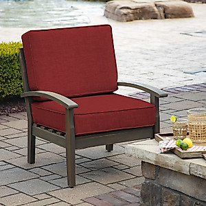 Arden Selections ProFoam Essentials Outdoor Deep Seating Cushion Set 24 x 24, Ruby Red Leala