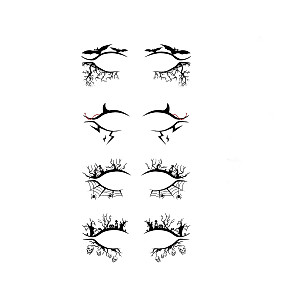 AUOCATTAIL 4 Pcs Halloween Face Tattoo Stickers Scary Spider, Skull & Bat Designs for Women, Girls, and Masquerade Parties Temporary Tattoo Stickers for Face and Body Halloween Makeup Essential