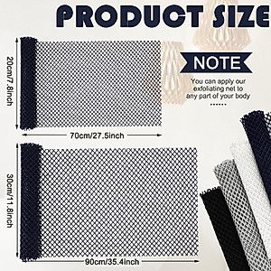 4 Pieces African Net Bath Net Sponge Body Exfoliating Polyester Cleaning Shower Body Scrubber Back Scrubber Exfoliating Wash Bath Cloth for Daily Use (Black, Blue, White, Gray,7.8 x 27.6 Inch)