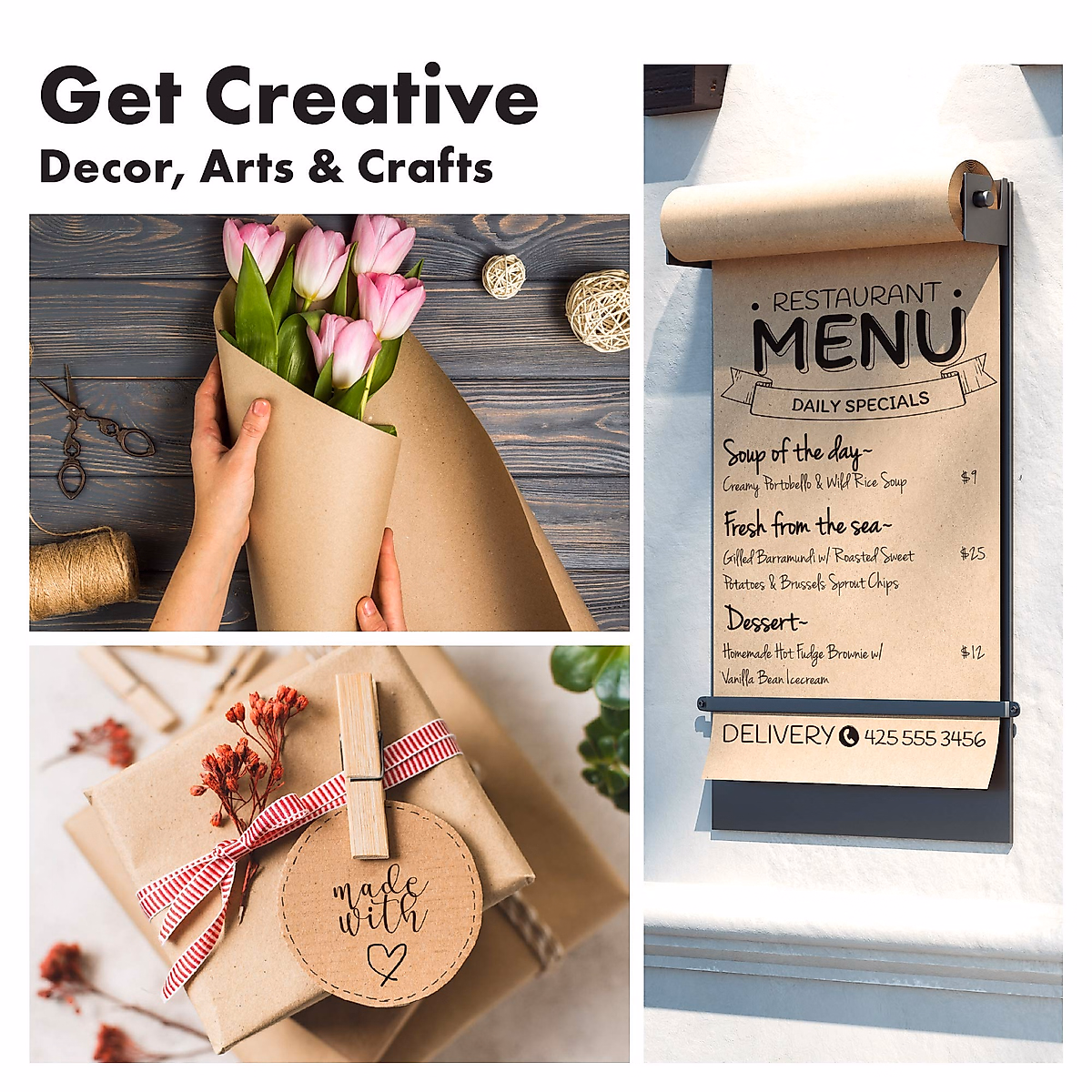 Industrial Grade Paper for Moving & Packing | Shipping, Gift Wrapping, Arts, Crafts & Table Settings | Recycled Kraft Paper Roll | 30 inches x 150 feet | by The Paper Factory LLC