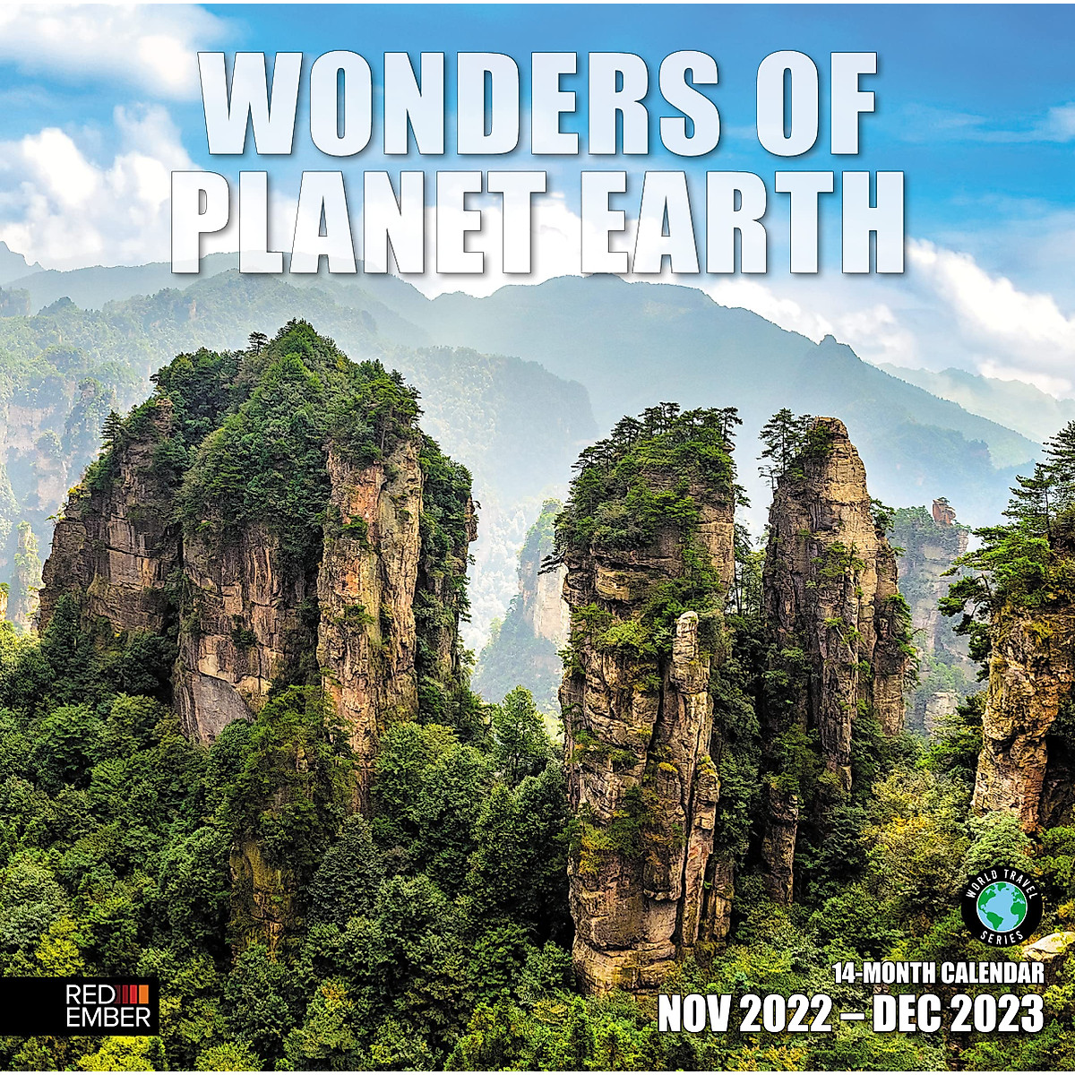 RED EMBER Wonders of Planet Earth 2023 Hangable Monthly Wall Calendar | 12" x 24" Open | Thick & Sturdy Paper | Giftable | Absolutely Astounding