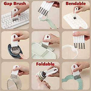 Cleaning Brush Magic Eraser Sponge - Refills Soap Dispenser Non-Scratch Dishwand Scrubber Sets,Dish Cast Iron Scrub Scouring Pads Cleaner for Household Kitchen Bathroom Sink(Grey)