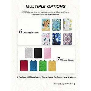 OMIRO Compact Mirror, Classical PU Leather 1X/3X Magnification, Pocket Ultra Portable for Purses and Travel (Black)