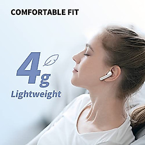 PSIER Wireless Earbuds Bluetooth 5.3 Ear Buds 43H Playtime IPX6 Waterproof Stereo Sound True Wireless Earbuds with Microphone Bluetooth Headphones for Work