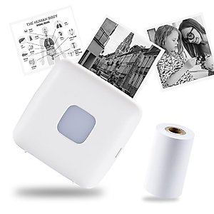 vretti Portable Thermal Printer TP6, Bluetooth Mini Pocket Printer Compatible with Android & iOS, 300DPI Wireless Pocket Picture Printer for iPhone Working Listing, Notes, Journal, Travel