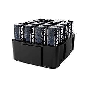 TENAVOLTS 1.5V AA Lithium Rechargeable Battery, 1.8h Fast Charge, Wall Charger, Constant Output at 1.5V, 2775 mWh, 20 Count with Charger