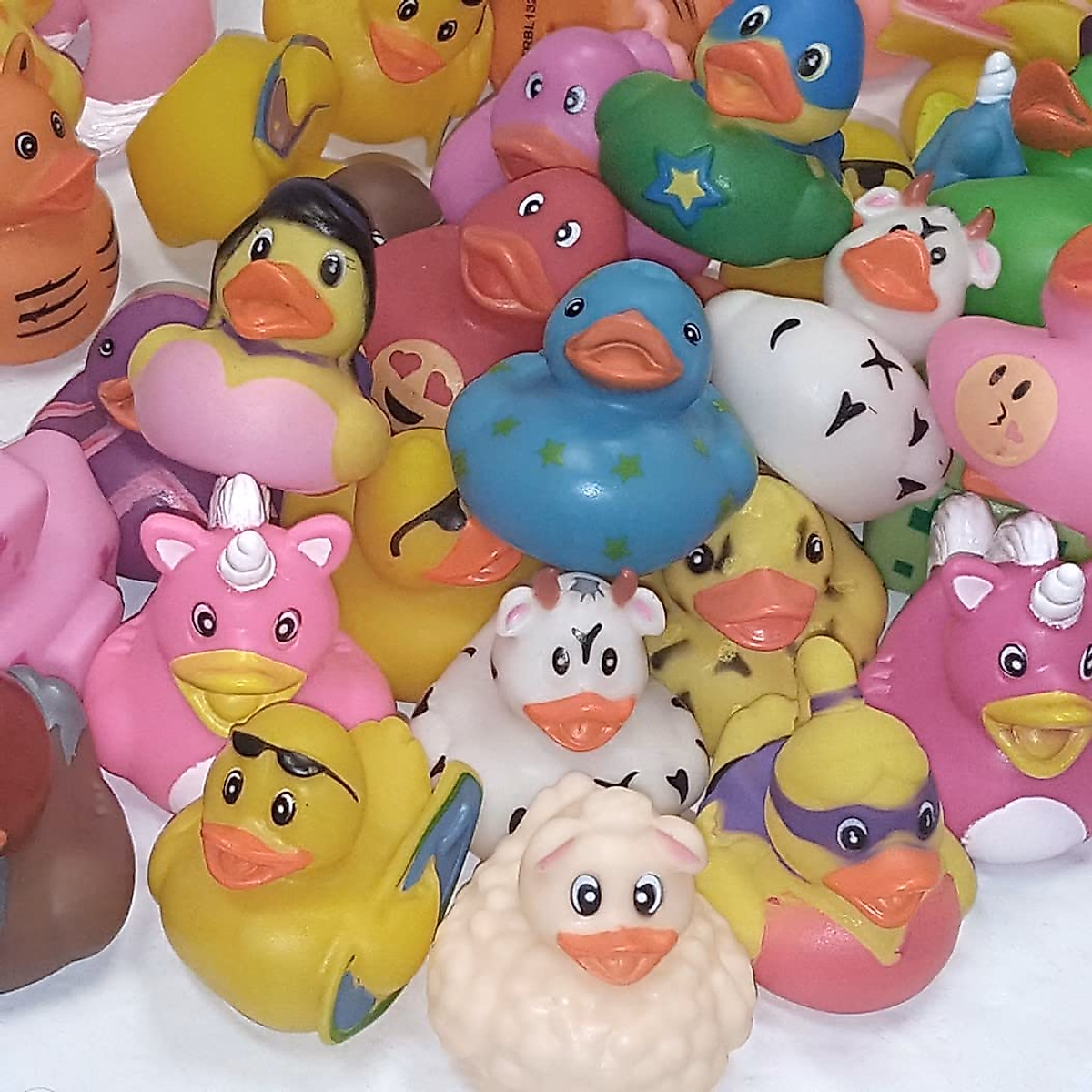 Rubber Ducks for Jeep Ducking 50 PCS Assorted Rubber Ducks for Duckies Games, Jeeps Ducking / Cruise Ships and Bath / Pool Play - Small 2 Inch Rubber Duck