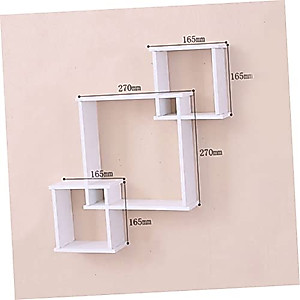 Amosfun Wall Storage Rack Storage Shelves Wall Storage Shelf Home Storage Shelf Home Storage Shelf Wall Decor Wooden White