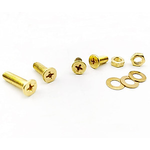 Huzstar M3 M4 M5 Phillips Brass Countersunk Head Machine Screws Nuts Washers Assortment, Copper