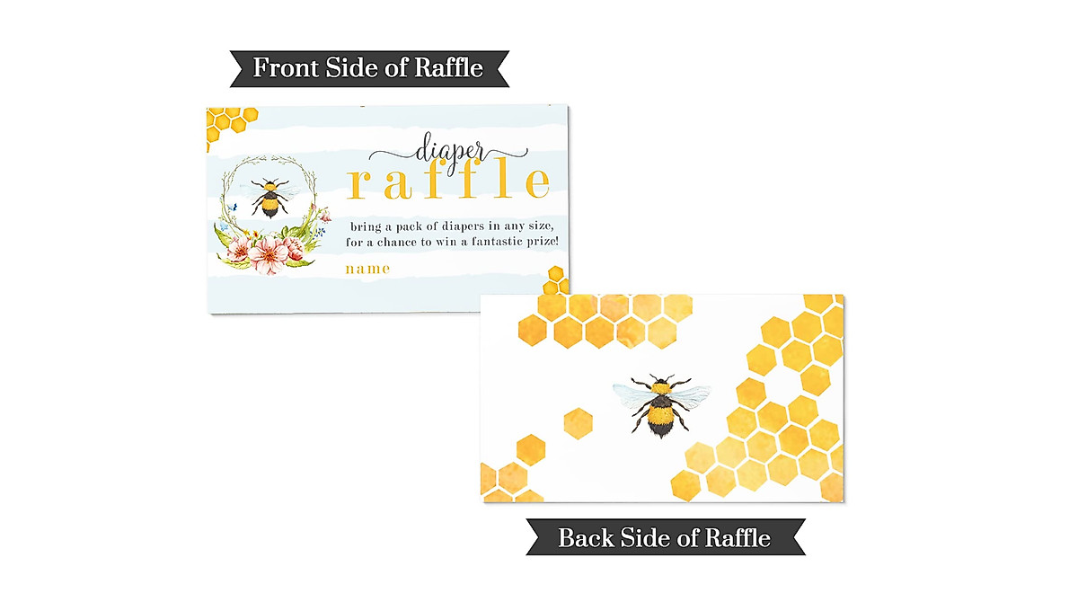 Mama Bee Diaper Raffle Tickets, Gender Neutral Baby Shower Games for ...