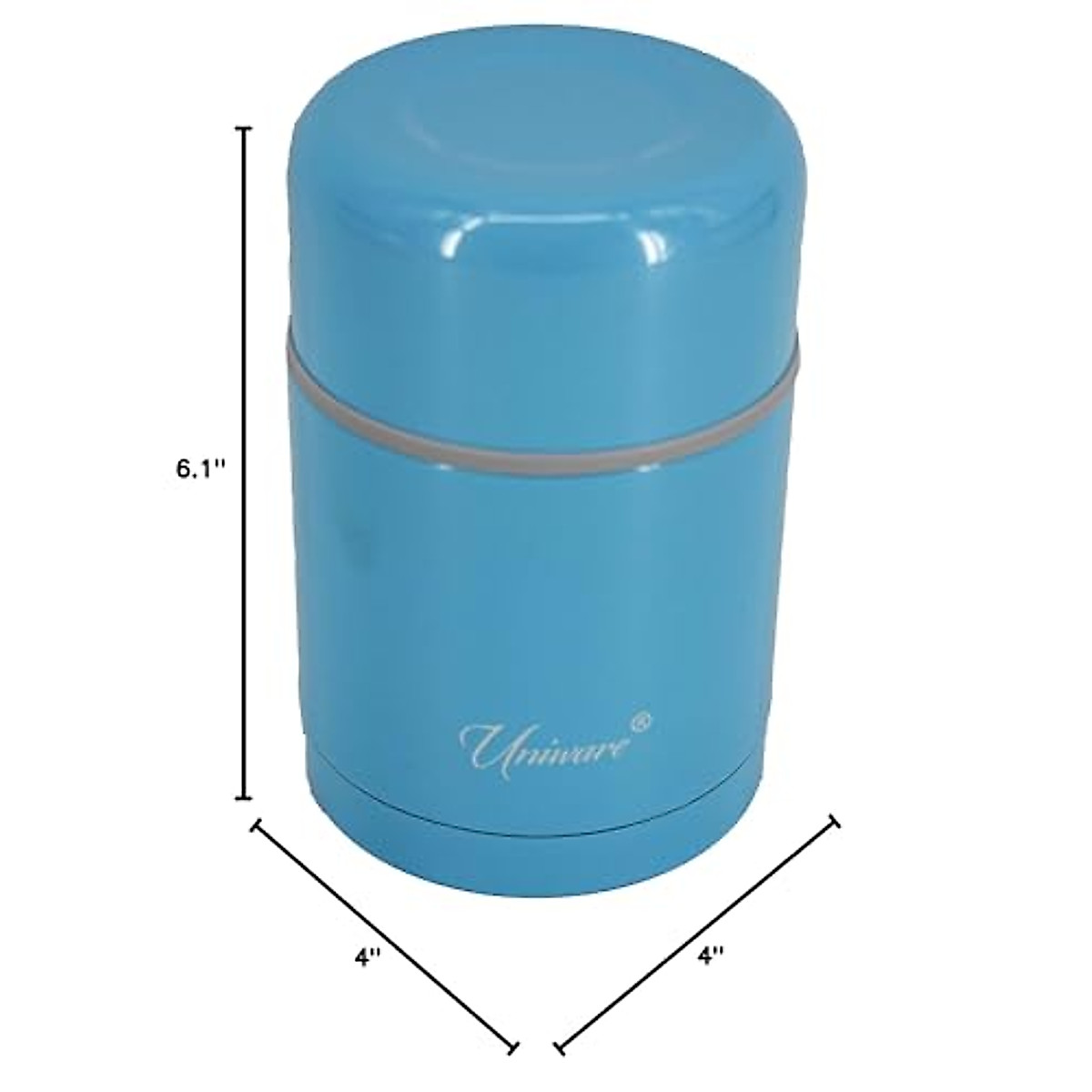 2466BL Uniware Double Wall Vacuum Sealed Container (600 mL) (Blue)