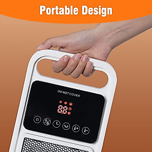Space Heaters for Indoor Use, 1500W Electric Ceramic Heater for Room with Remote, Thermostat, Tip-Over & Overheat Protection, Portable Heaters Office & Home
