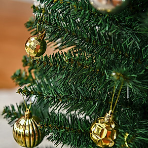 HOMCOM 6' Artificial Pencil Christmas Tree, Slim Xmas Tree with 390 Realistic Branch Tips and Plastic Stand, Green