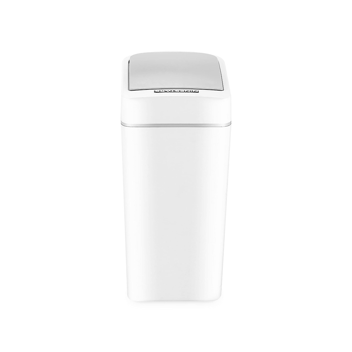 Ninestars 1.85 Gallon Trash Can, Plastic Motion Sensor Trash Can, White, Pack of 1, Durable Fingerprint Proof 7 Liters