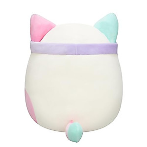 Squishmallows Original 14-Inch Caryl Teal and Pink Calico Cat - Large Ultrasoft Official Jazwares Plush