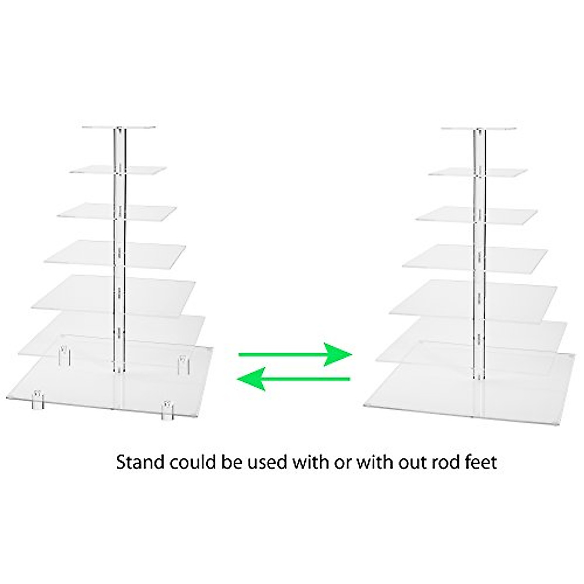 Large 7 Tier Wedding Party Acrylic Glass Cupcake Stand-Cake and Dessert Tower With Rod Feet (7SF)