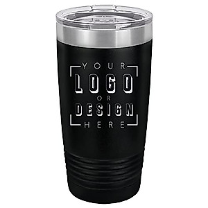 Personalized Stainless Steel Tumbler | Double Wall Stainless Steel Vacuum Insulated Water Bottle | Keeps Your Drink Hot & Cold | Coffee Cup for Travel, Work, Gym, Fitness (BLACK, 20 oz.)