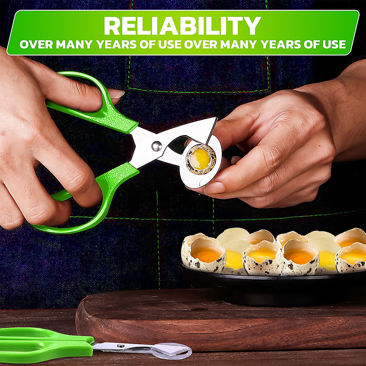 2 Pcs Quail Egg Scissors - Heavy-Duty Quail Egg Cutter Tool with Stainless Steel Sharp Blades & Ergonomic Grip - Compact Size (5.5" x 2.56") with 0.79" Diameter for Quick & Precise Cutting