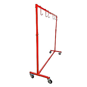 Lauco Adjustable Height Painting Hanger Rack - ﻿Extendable 4FT to 6FT Painting Rack - Paint Hanger Hooks with Swivel Locking Wheels